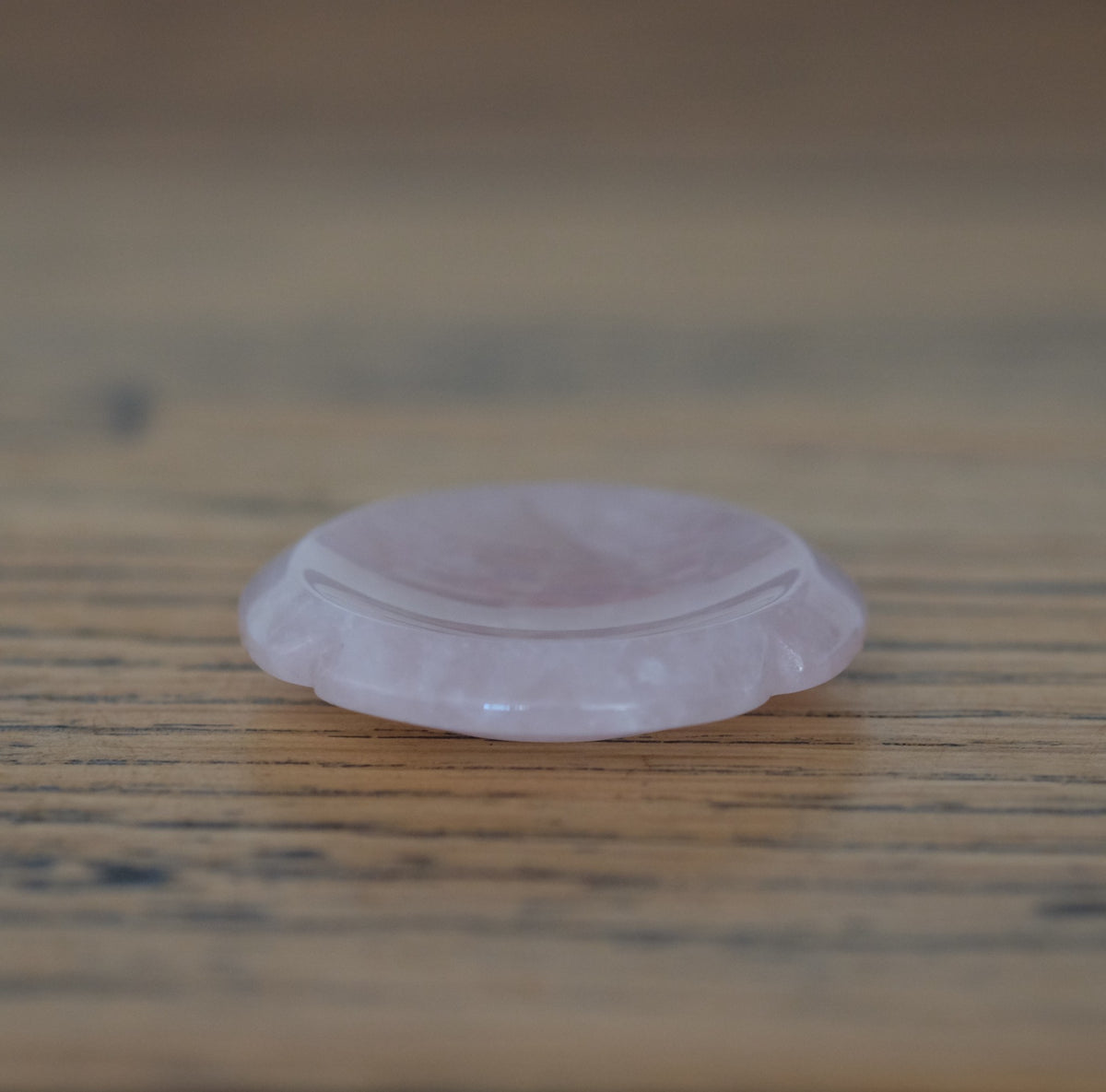 Rose Quartz Flower Worry Stone – Words of Wisdom