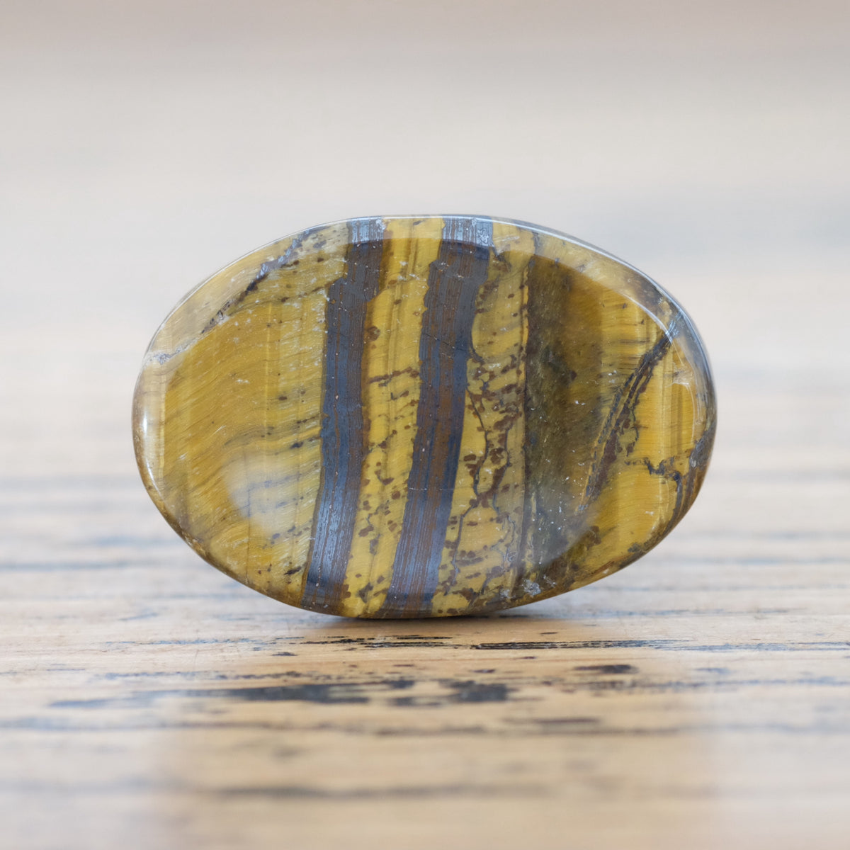 Tigers Eye Worry Stone – Words of Wisdom
