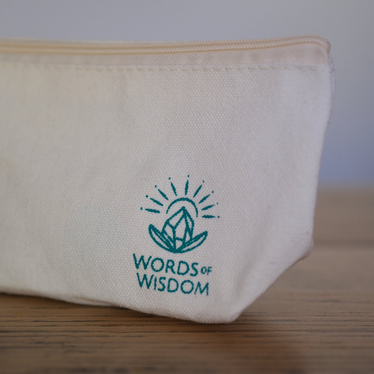 Cotton Pouch with Zipper – Words of Wisdom